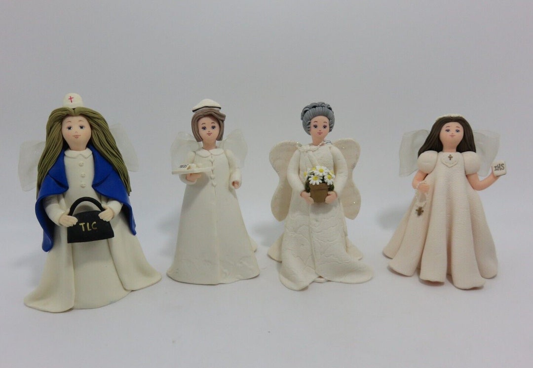 Set of 4 Vintage Kneeded Angel Figurines Collectible Angels - Etsy