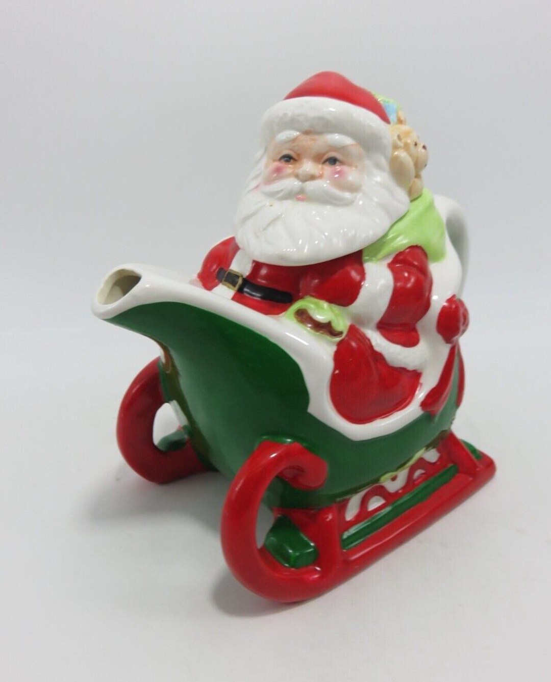 Rare Enesco Santa in Sleigh With Gifts Ceramic Teapot 1990s Vintage ...