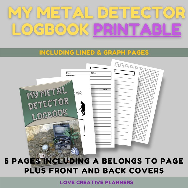 My Metal Detector Logbook|digital|download|printable|6x9 Page Size ...