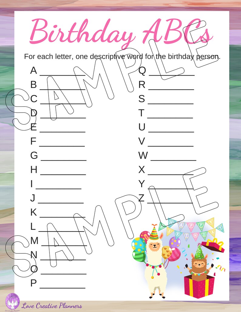 12 Printable Birthday Llama Party Games | Fun Llamas | Festive ...