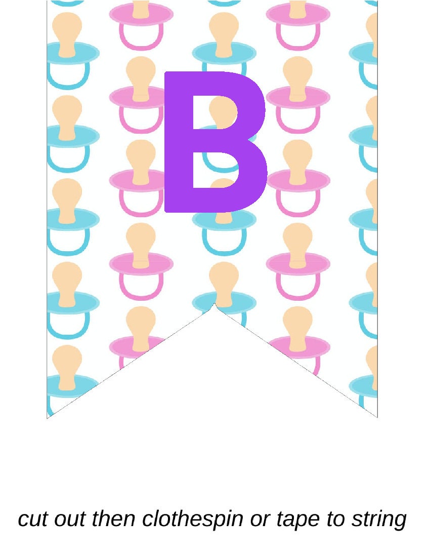 14 Printable Pacifier Baby Shower Games Plus, Printable Banners ...