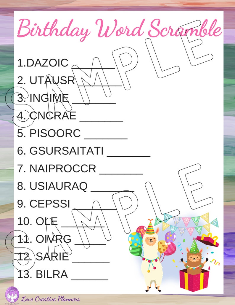 12 Printable Birthday Llama Party Games | Fun Llamas | Festive ...