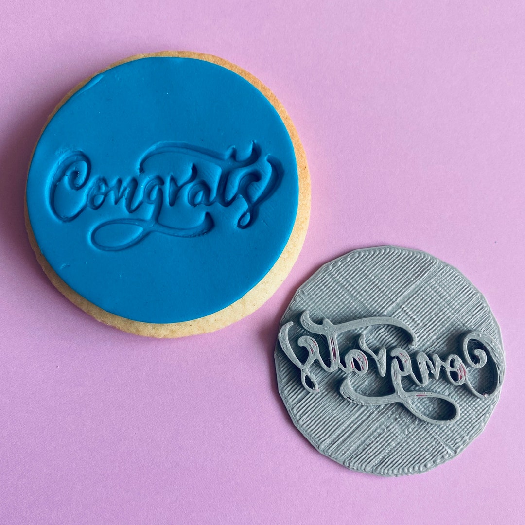 Congrats Congratulations Celebration Fondant Icing Embosser - Etsy