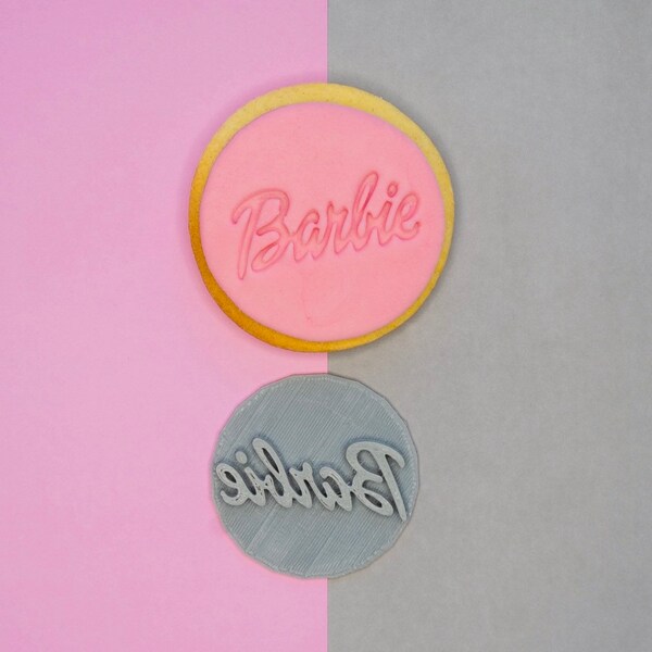 Barbie Fondant Logo Cake Topper - Etsy