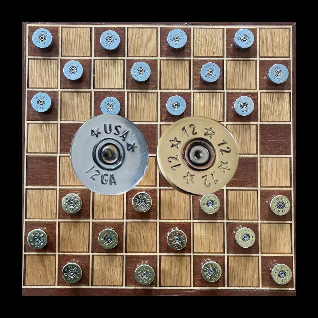 Shotgun Shell Checkers Piece Set Man Cave - Etsy