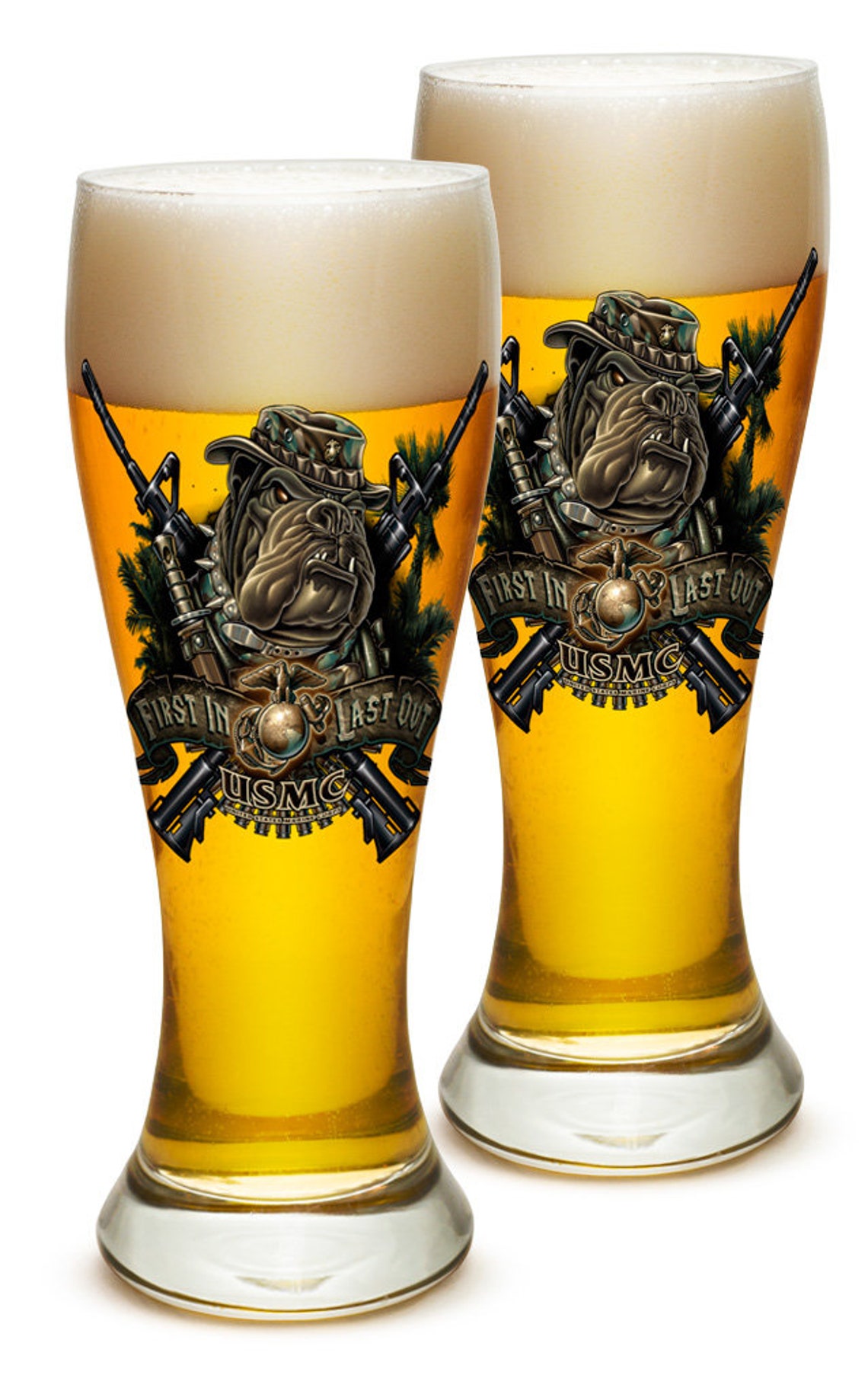 USMC Marine Corps Devil Dog First in Last Out 23oz Pilsner - Etsy