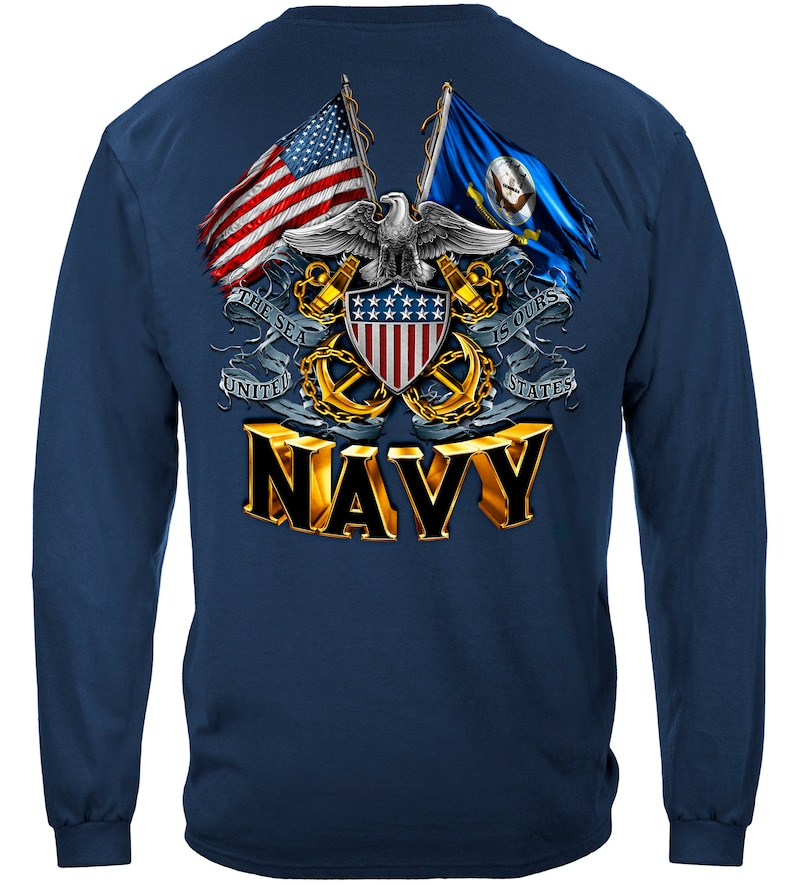 Double Flag Eagle Navy Shield T-shirt Sweatshirt Hoodie MM2152 - Etsy