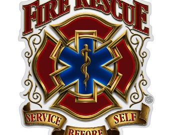 Fire Rescue Premium Reflective Decal | Etsy