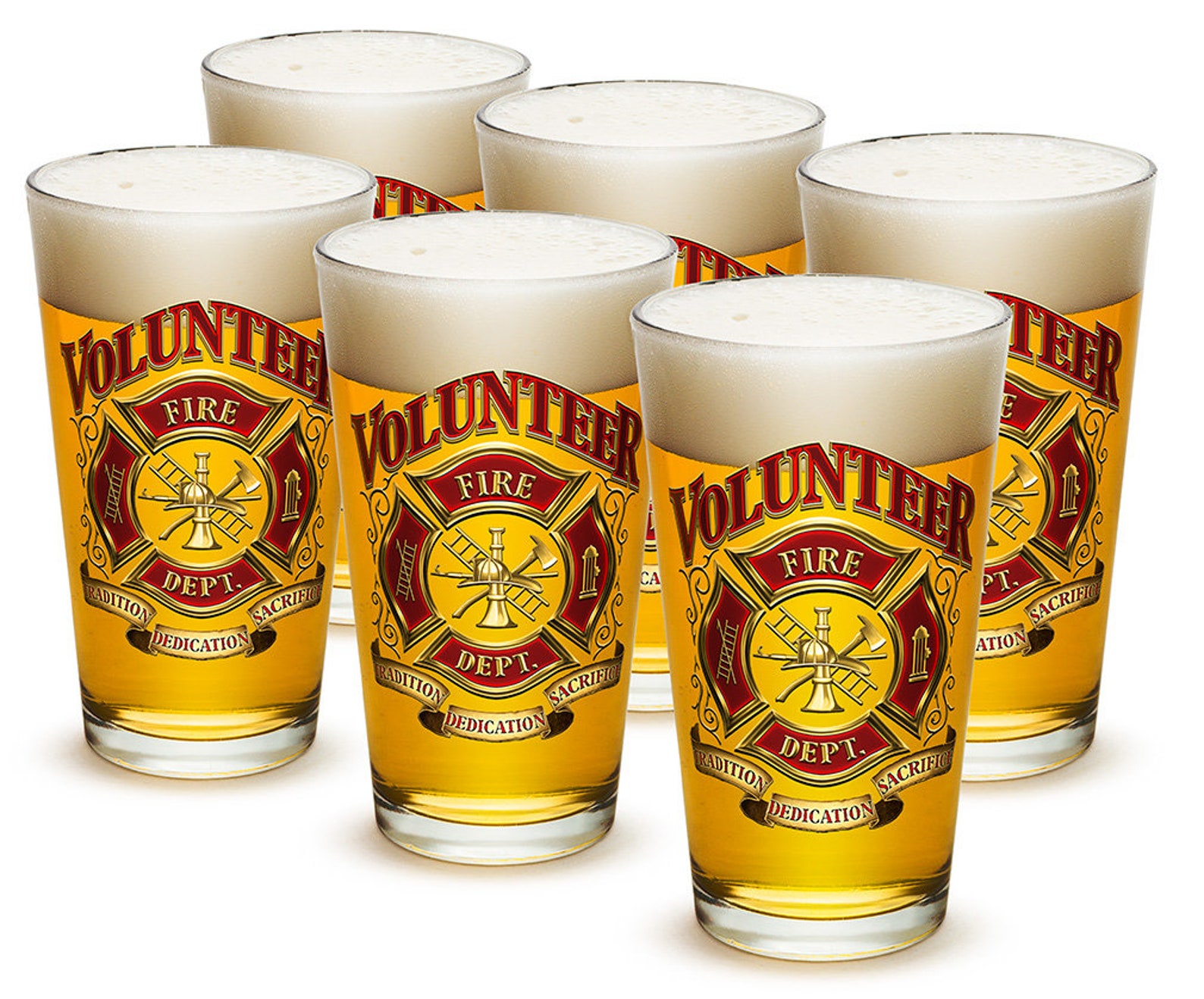 Volunteer Firefighter 16oz Pint Glass Glass Set - Etsy