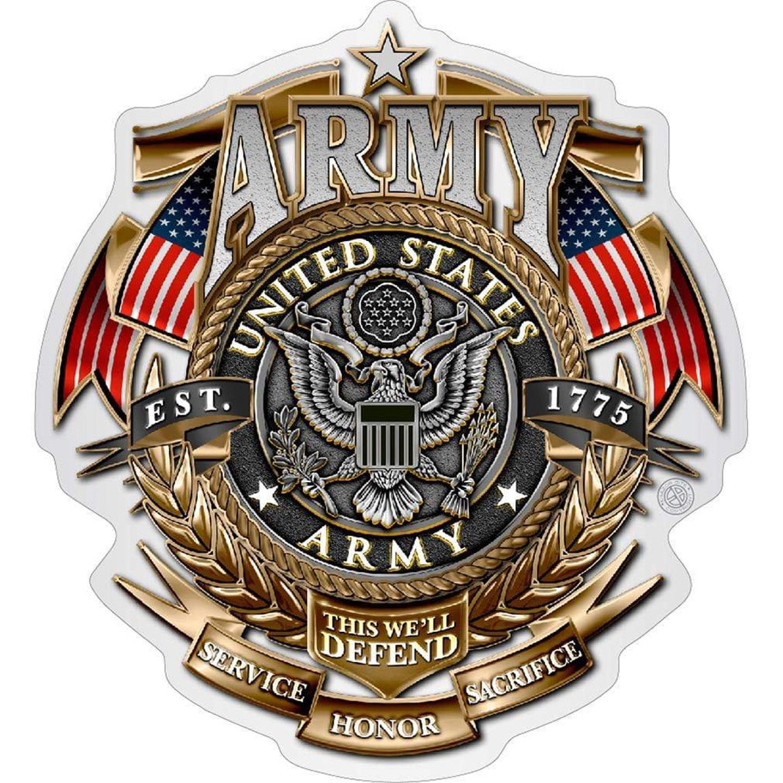 ARMY GOLD SHIELD Badge of Honor Premium Reflective Decal - Etsy