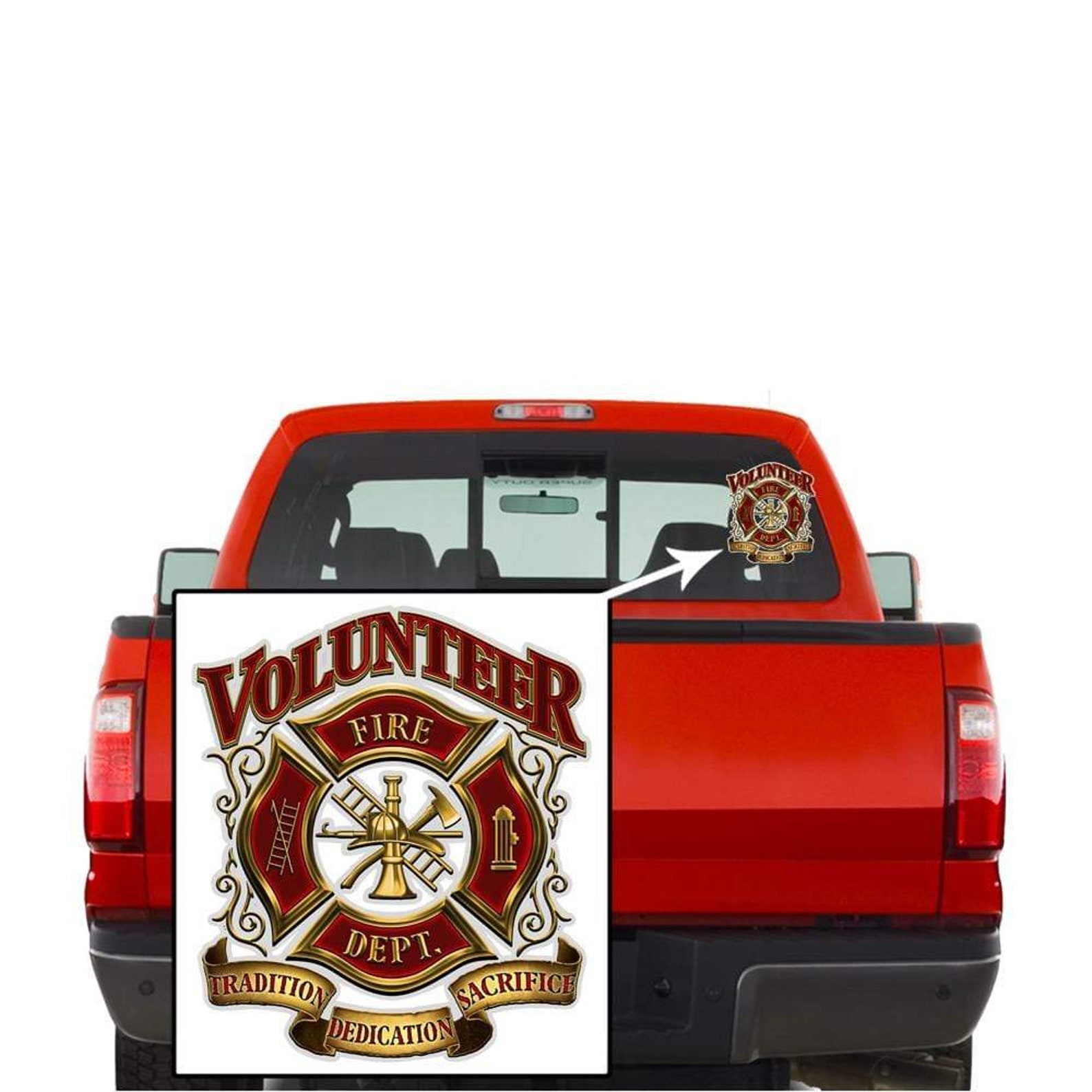 Volunteer Firefighter Premium Reflective Decal - Etsy