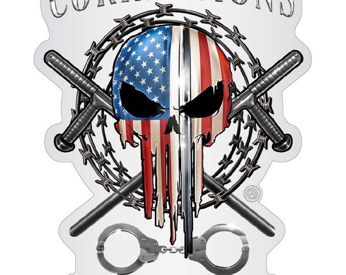 Skull of Freedom Corrections Officer Premium Reflective Decal - Etsy