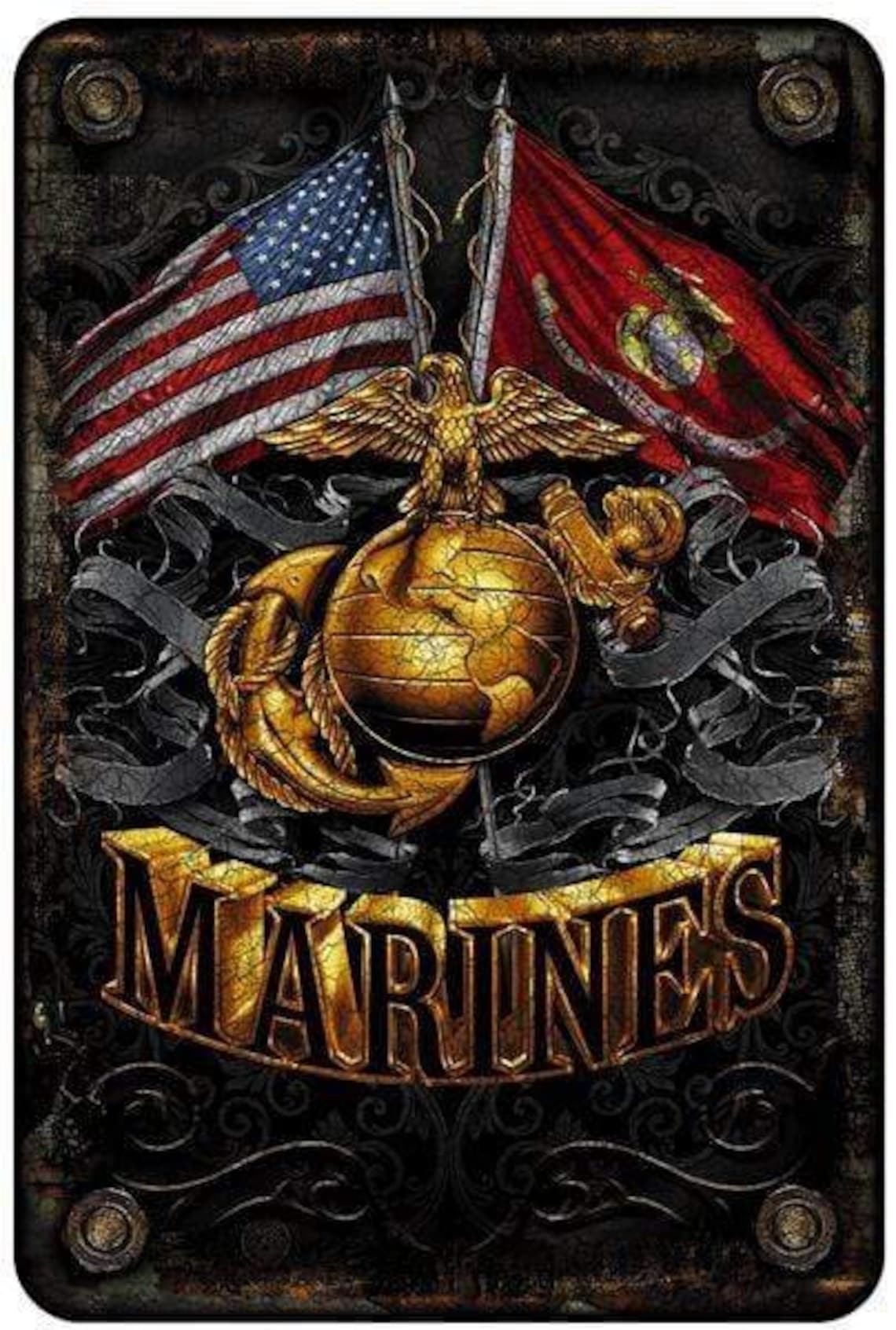 USMC Marine Corps Aluminium Sign Decor - Etsy