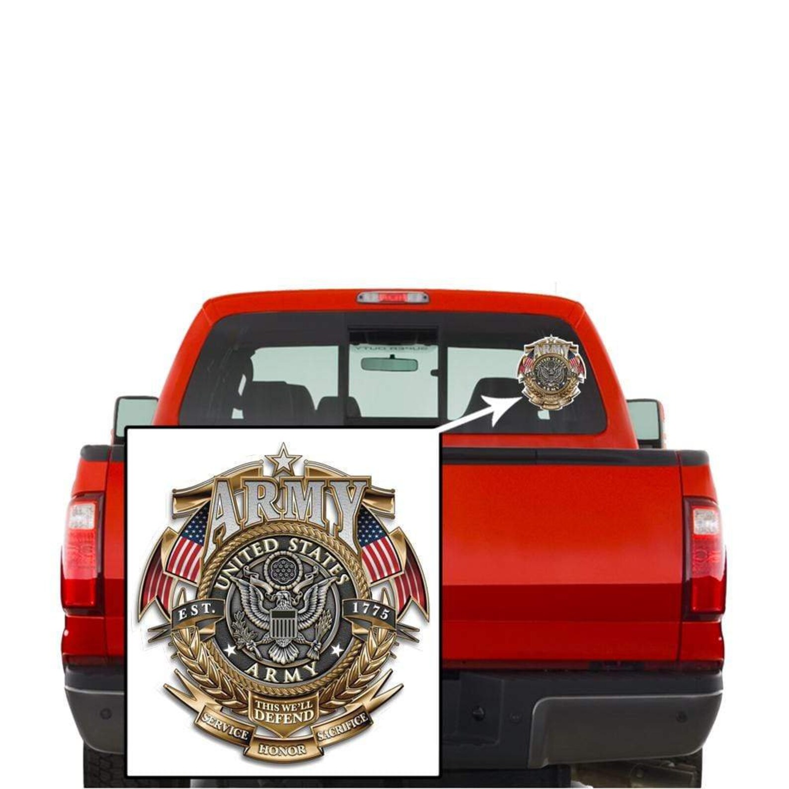 ARMY GOLD SHIELD Badge of Honor Premium Reflective Decal - Etsy