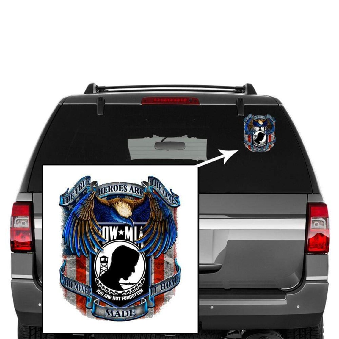 POW True Heroes Reflective Decal - Etsy