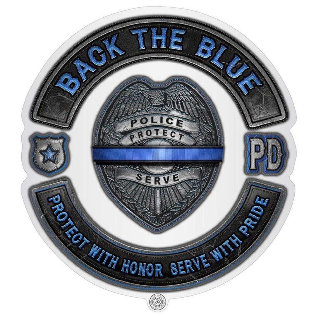 Back the Blue Law Enforcement Blue Lives Mater Serve and Protect ...