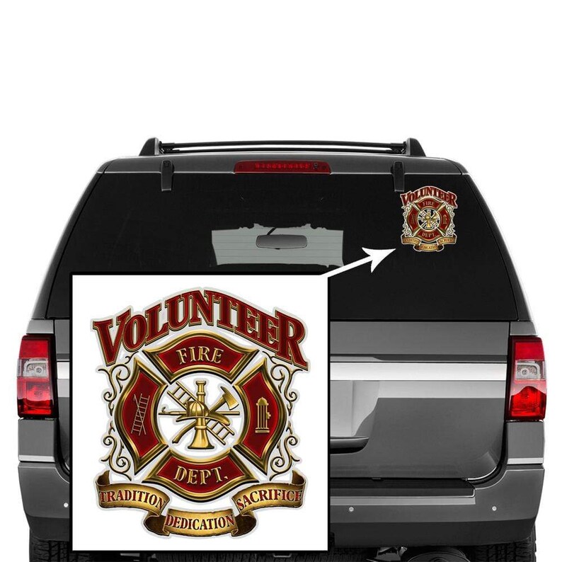Volunteer Firefighter Premium Reflective Decal - Etsy