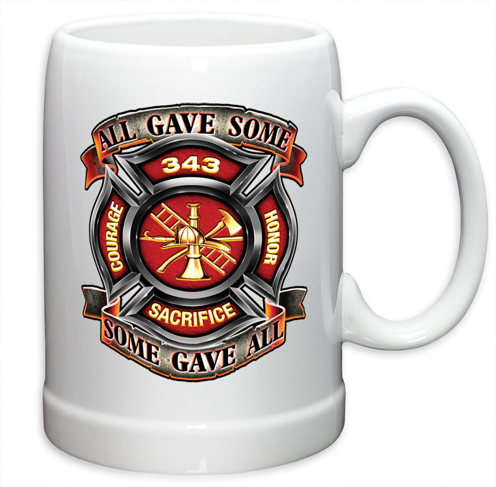 Firefighter Fire Honor Courage Sacrifice 343 Badge Stoneware - Etsy