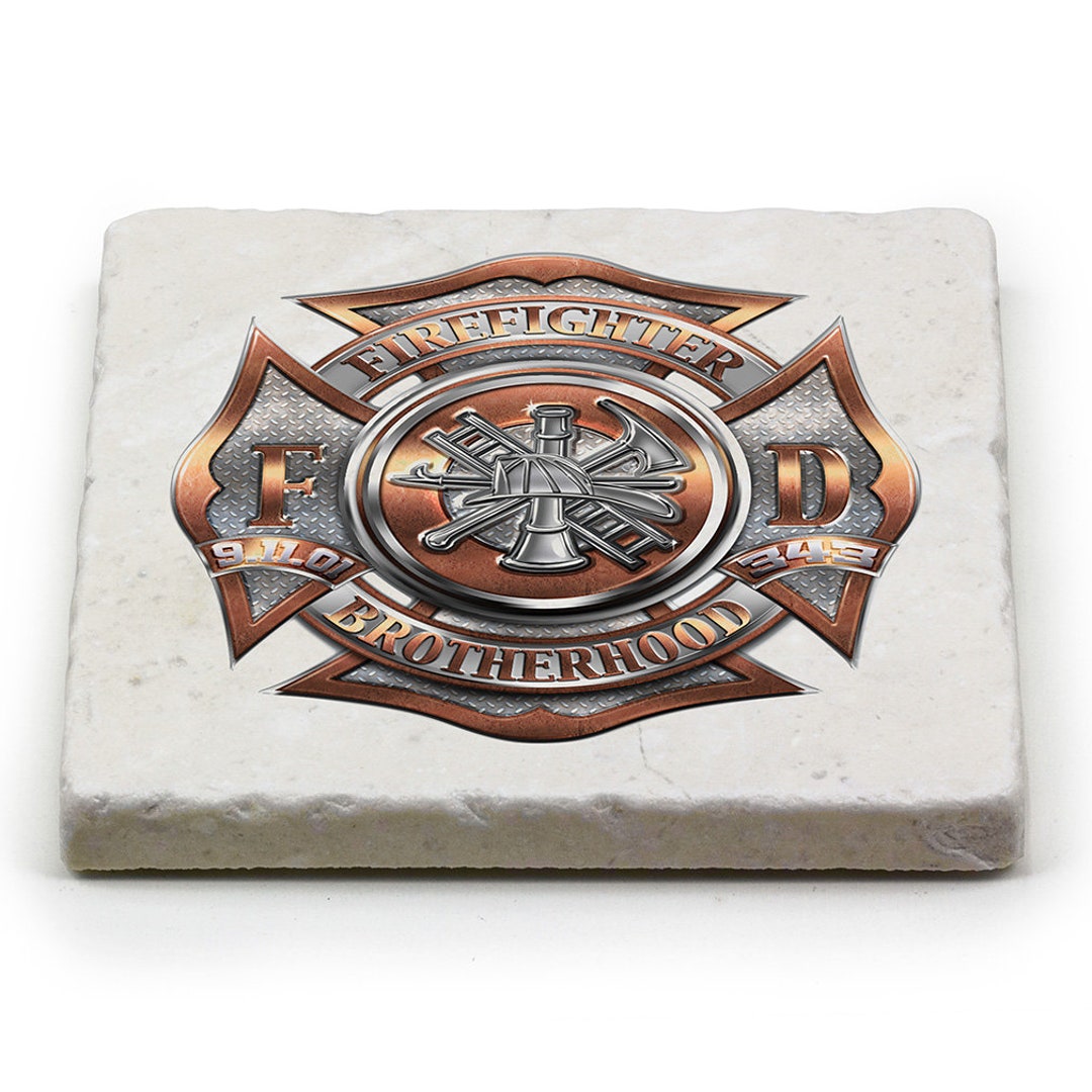 Firefighter Fire Dept Polished Brass Diamond Plate Ivory - Etsy