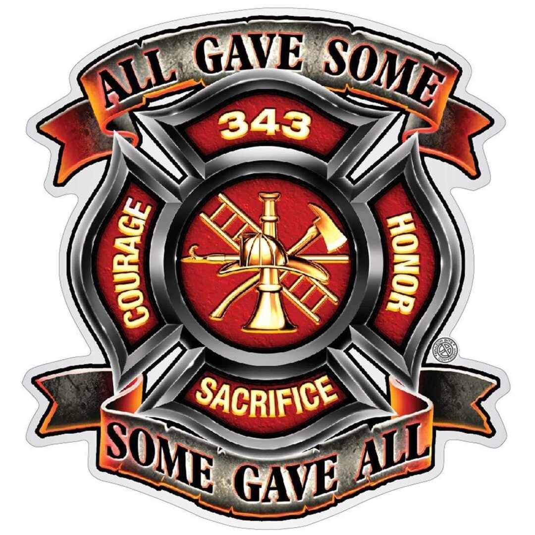 Fire Honor Courage Sacrifice 343 Badge Premium Reflective Decal - Etsy