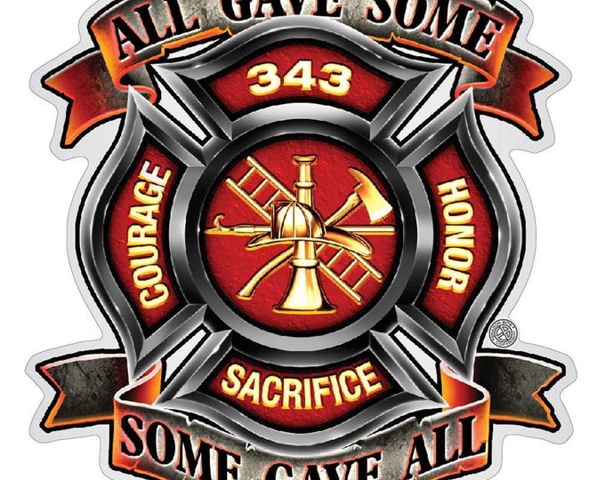 Fire Honor Courage Sacrifice 343 Badge Premium Reflective Decal - Etsy