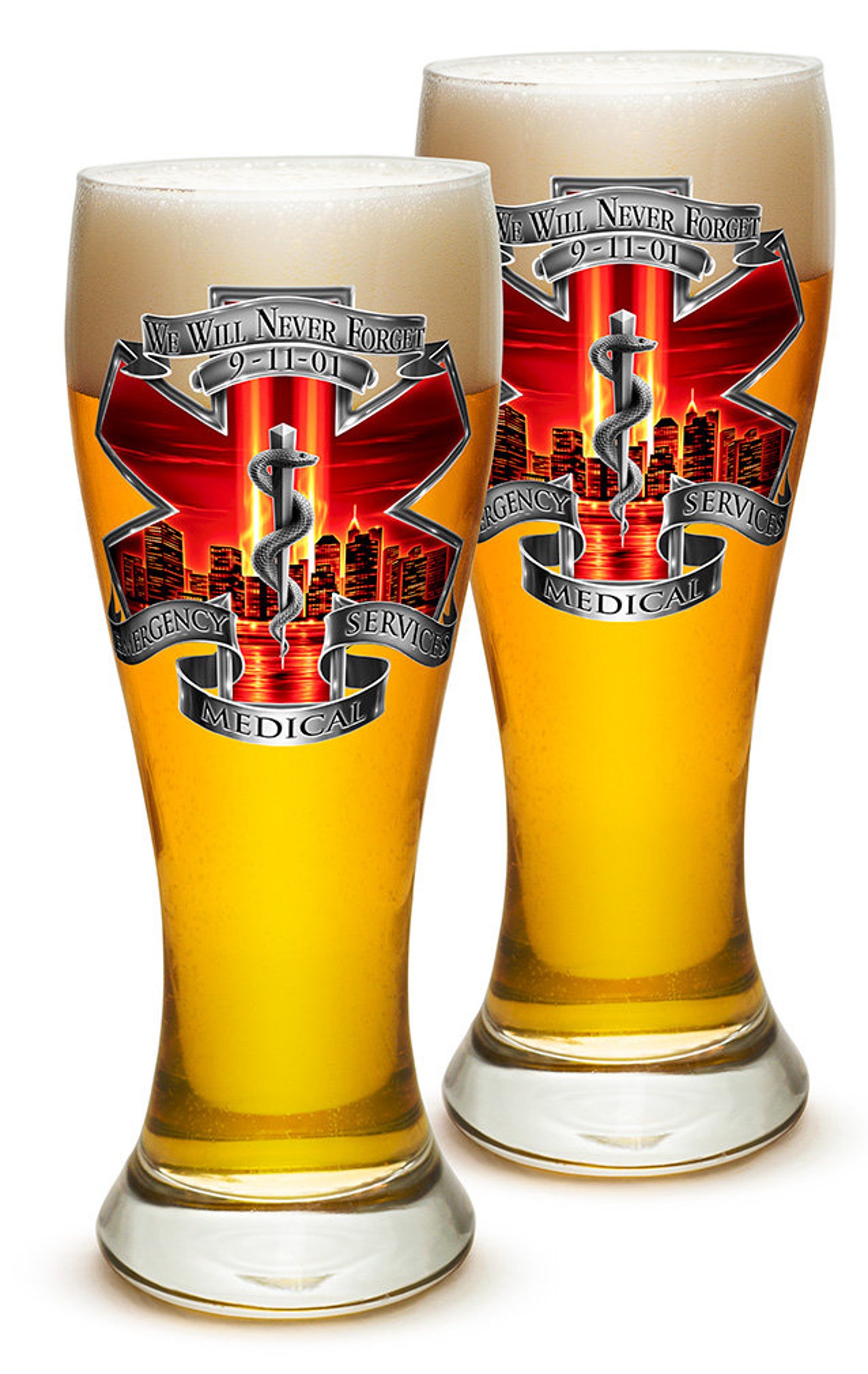 Tribute High Honor Red EMS 23oz Pilsner Glass Glass Set - Etsy