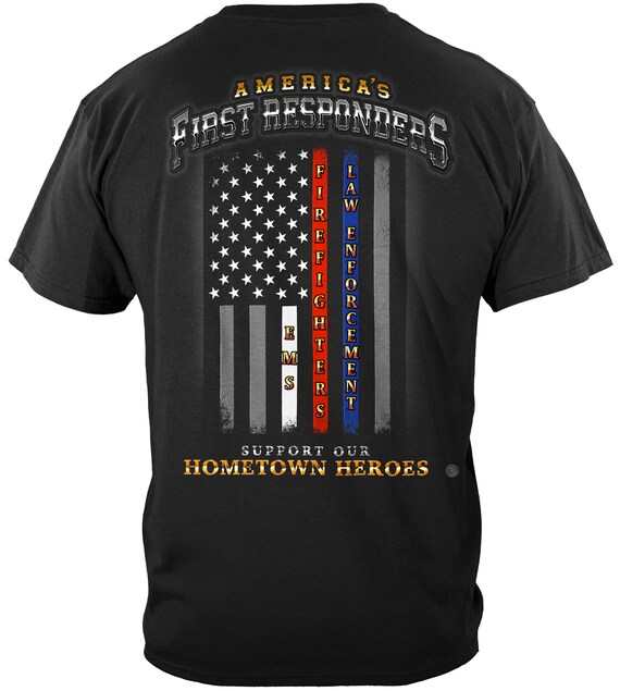 First Responder Flag of Honor T-shirt Sweatshirt Hoodie FF2352 - Etsy