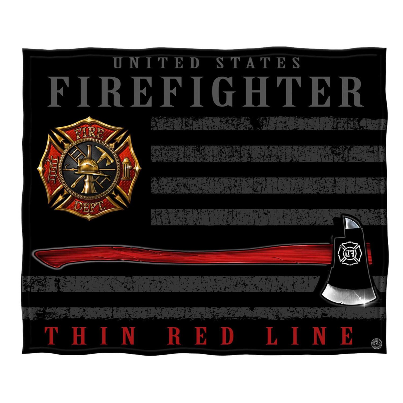 Firefighter Patriotic Flag Axe Premium Plush Blanket - Etsy