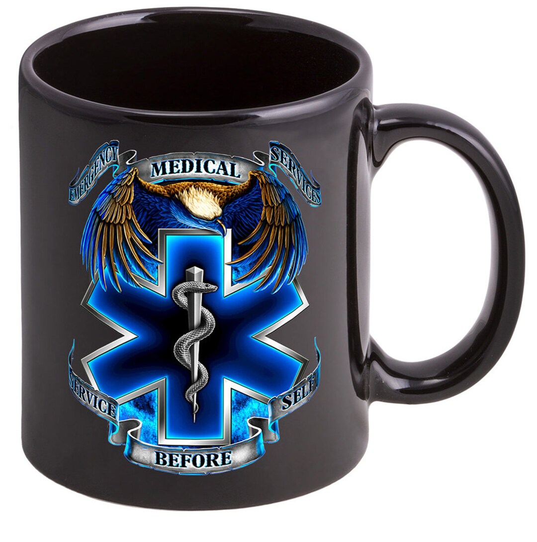 Hero's EMS EMT Stoneware Black Coffee Mug Gift Set - Etsy