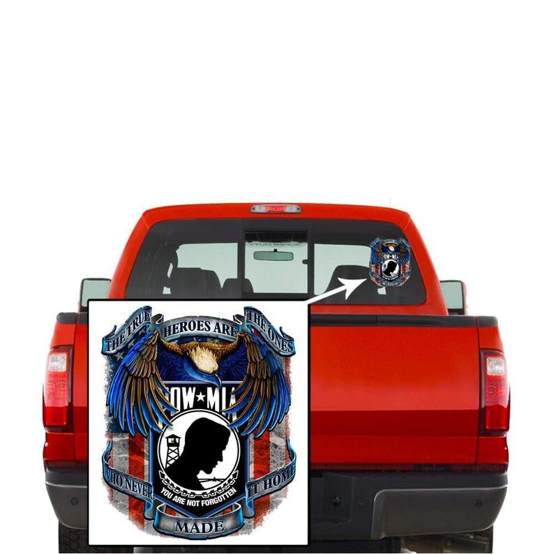 Military POW Reflective Decal, Patriotic Vinyl Sticker (weatherproof ...