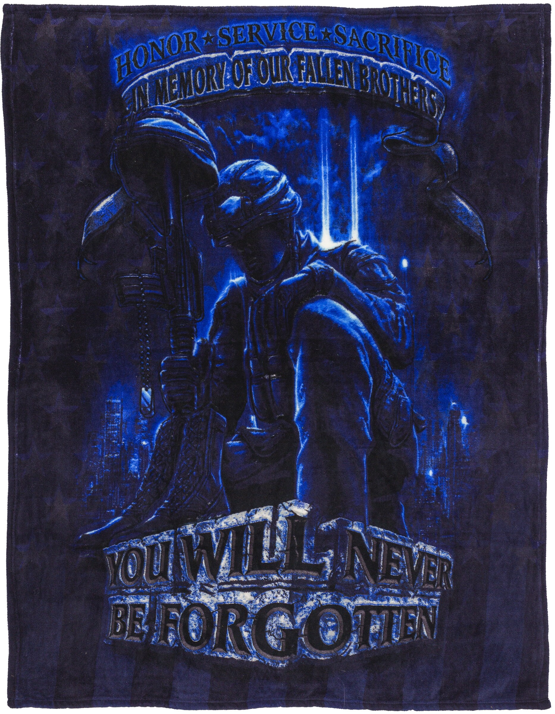 Never Forget Fallen Soldier Patriotic Premium Fleece Blanket | Etsy