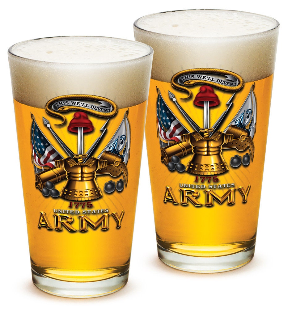 Army Antique Armor 16oz Pint Glass Glass Set - Etsy