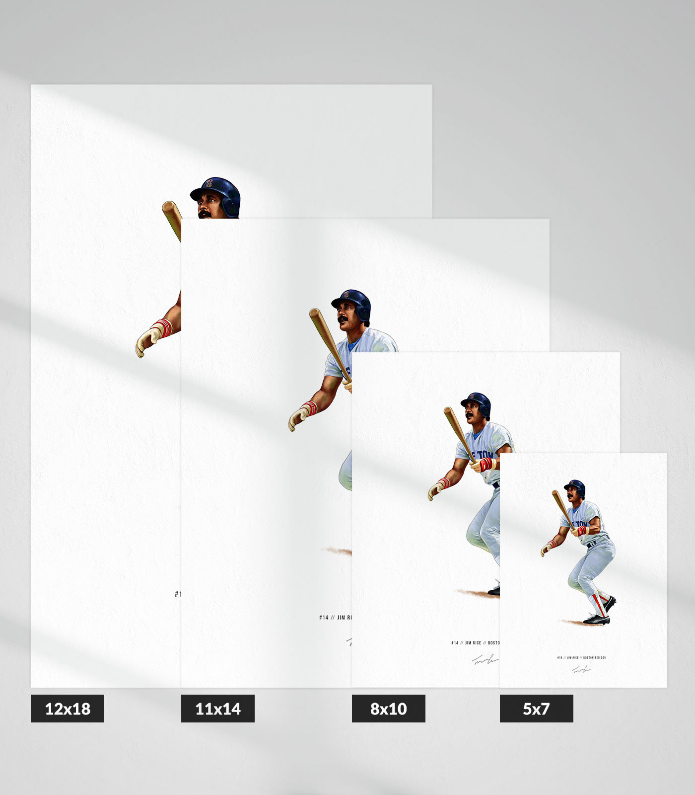 Home Décor Jim Rice Boston Red Sox Baseball Illustrated Print Poster ...