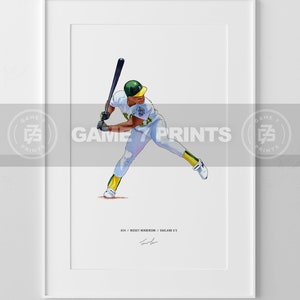 Rickey Henderson Hitting Oakland A's Athletics Baseball - Etsy