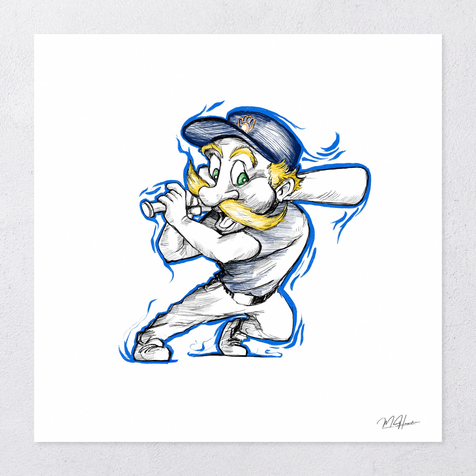 Bernie Brewer Milwaukee Brewers Mascot Baseball Illustrated | Etsy