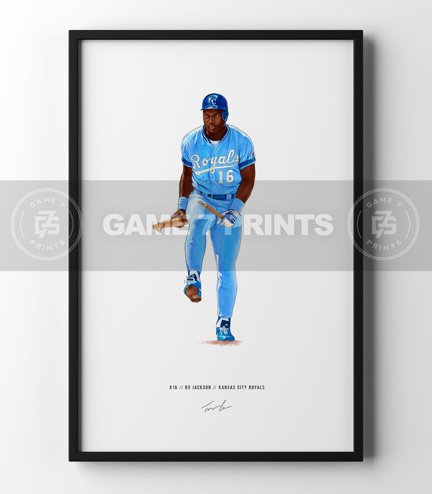 Bo Jackson Breaks Bat Kansas City Royals Baseball Etsy