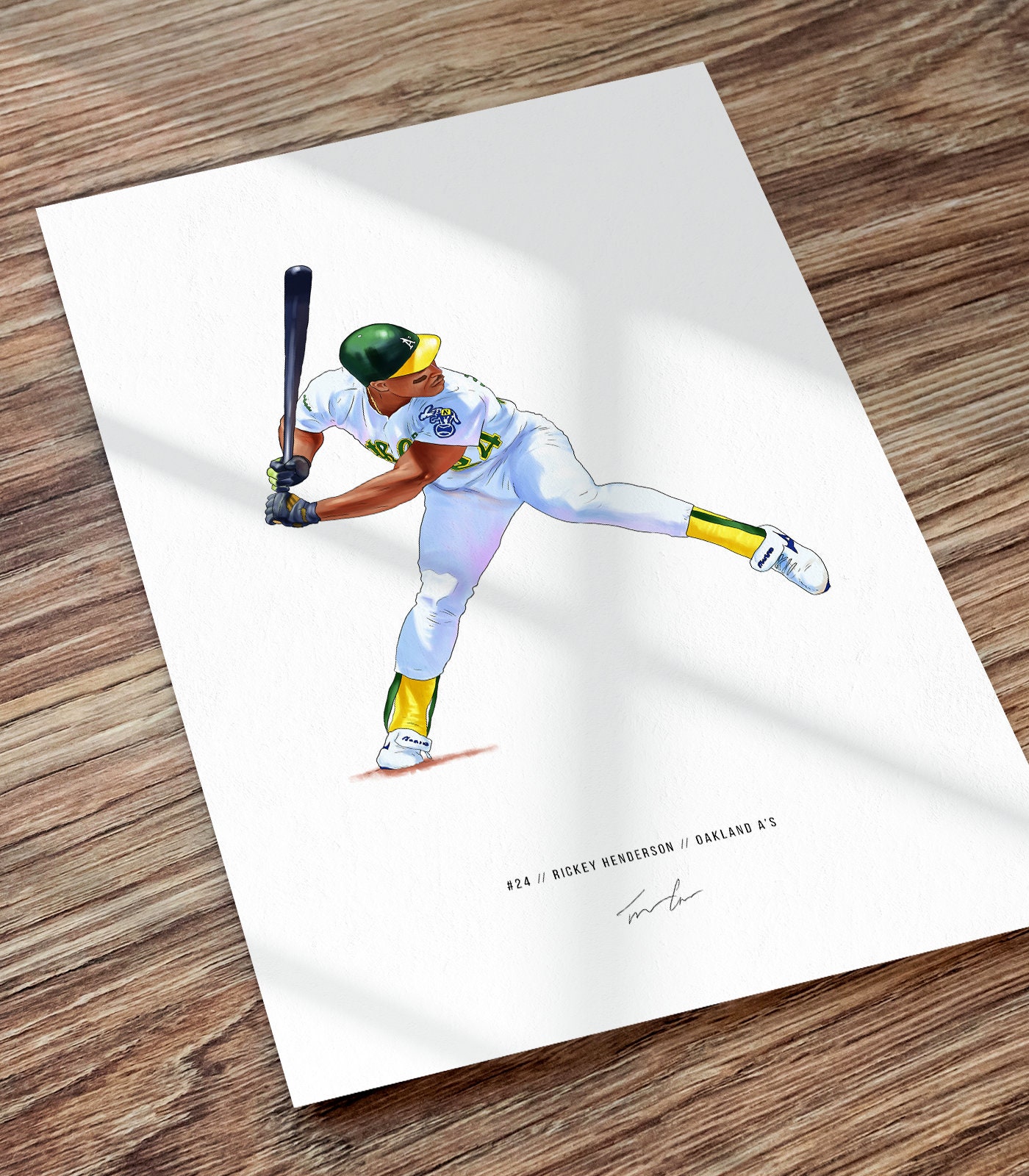 Rickey Henderson Hitting Oakland A's Athletics Baseball - Etsy
