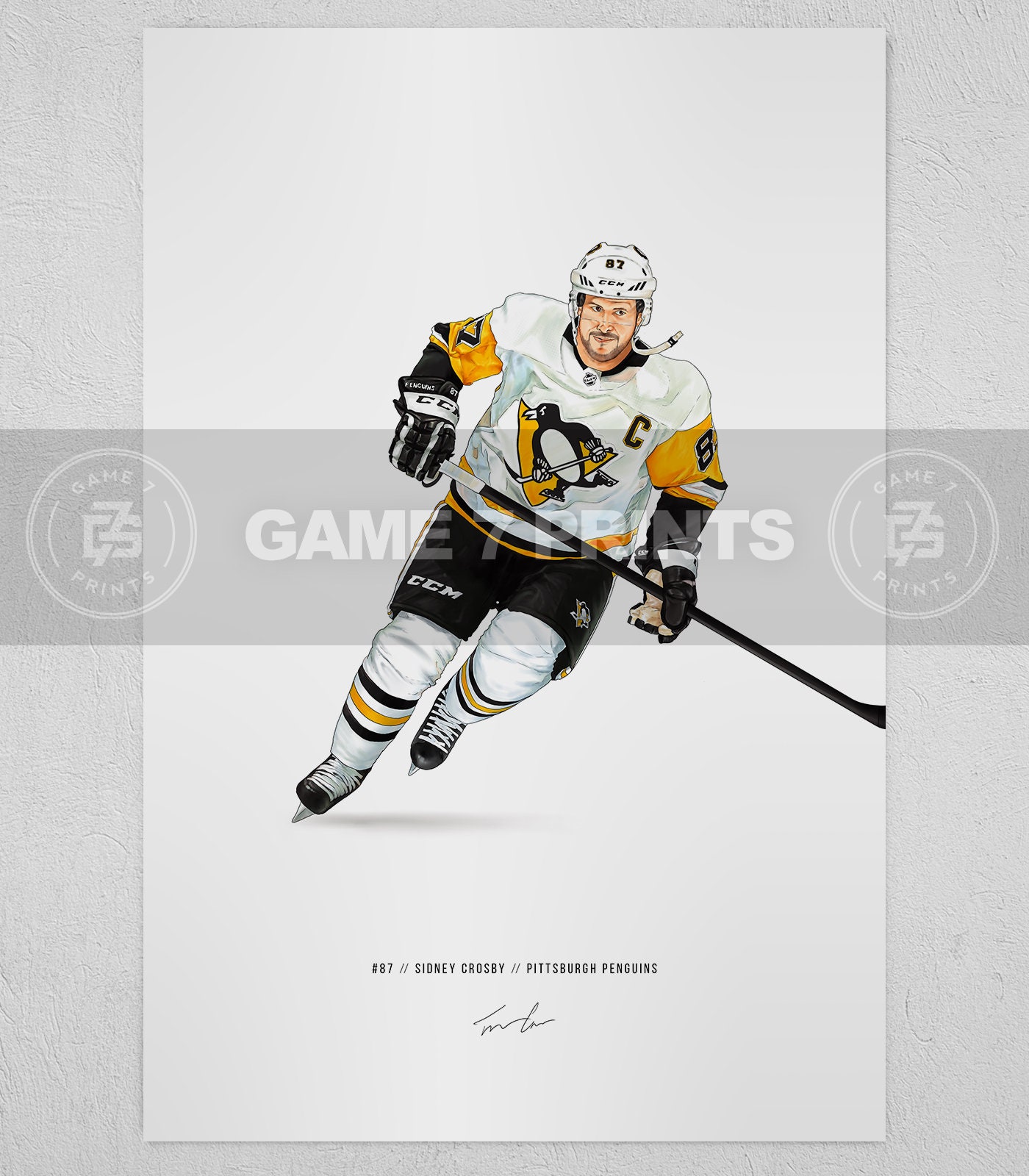 Sidney Crosby Pittsburgh Penguins Hockey Illustrated Print - Etsy