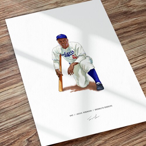 JACKIE ROBINSON Print Vintage Baseball Postervintage - Etsy
