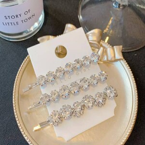 3PC Set Gold/silver Rhinestone Side Pins. Gold Bobby Pins, Unique Hair ...