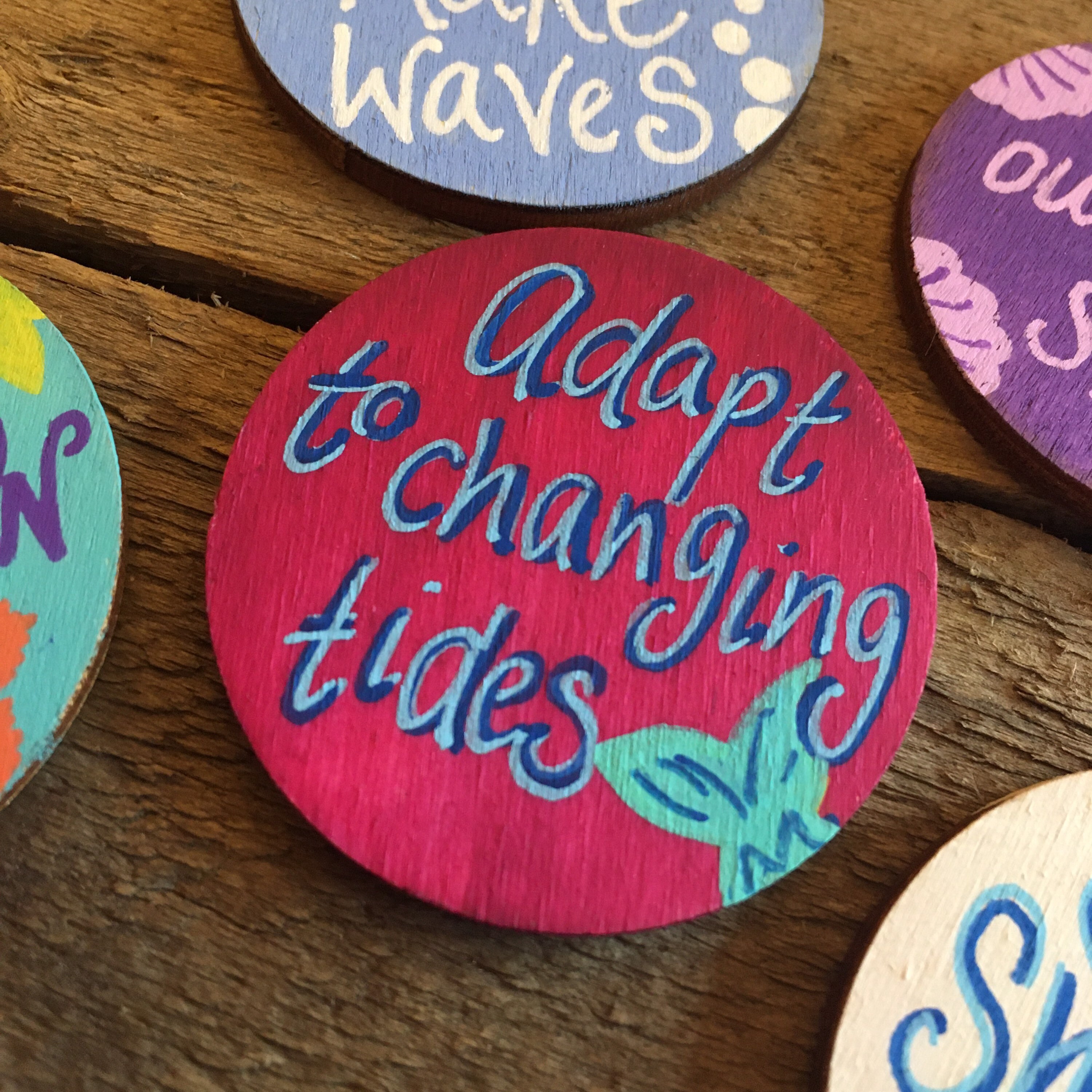 Set of Five Motivational Mermaid Tokens Cute Friends Self - Etsy