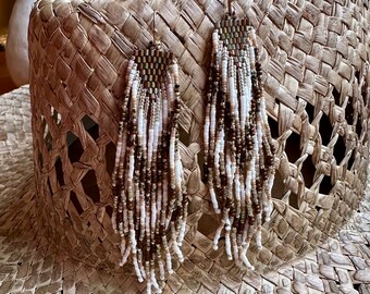 Ayelen: Seed Bead Fringe Earrings Native American Feather Boho Navajo Western Aztec Bohemian - Etsy