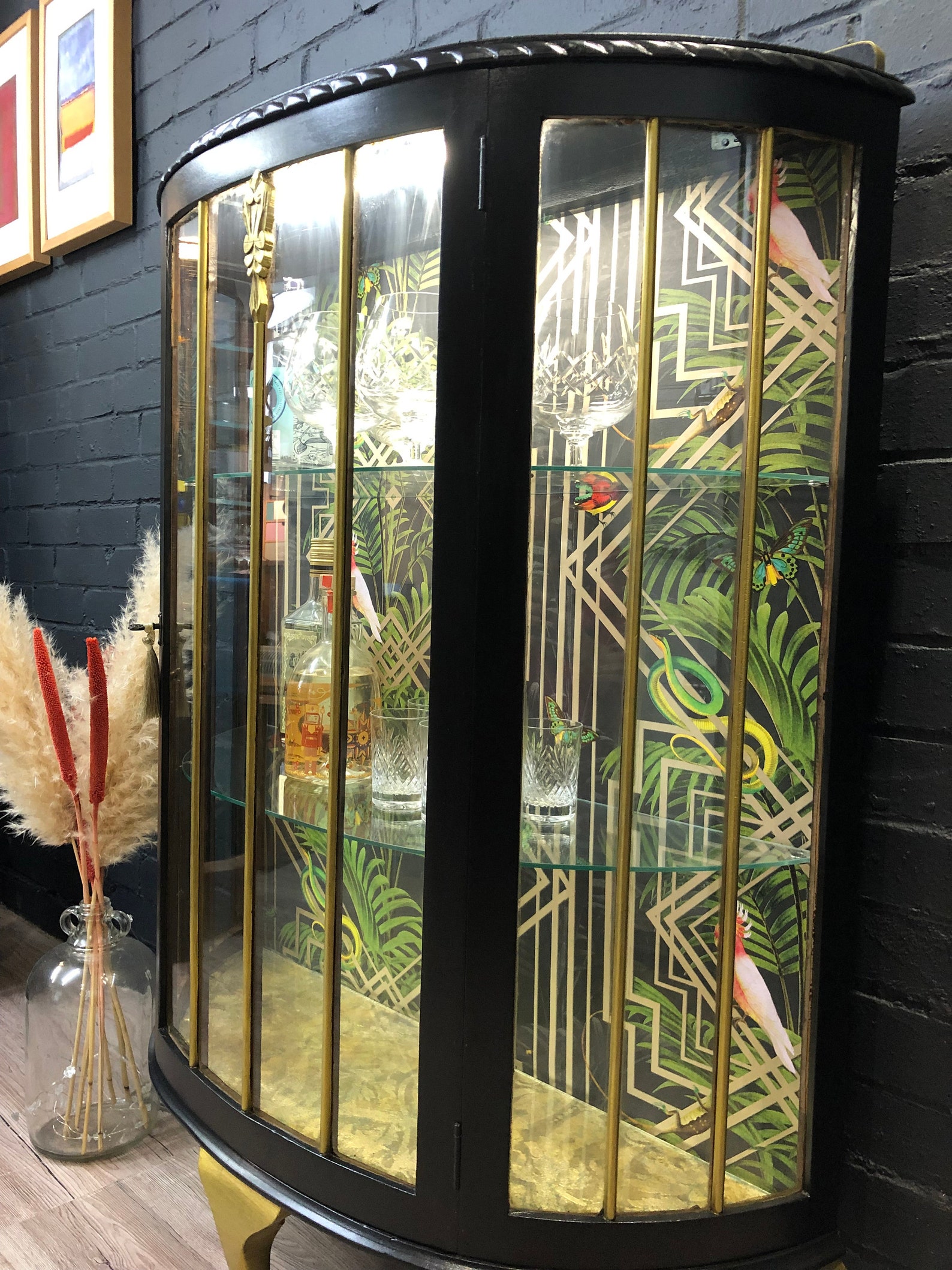 SOLD Available for Commission Vintage Art Deco Drinks & Display Cabinet ...
