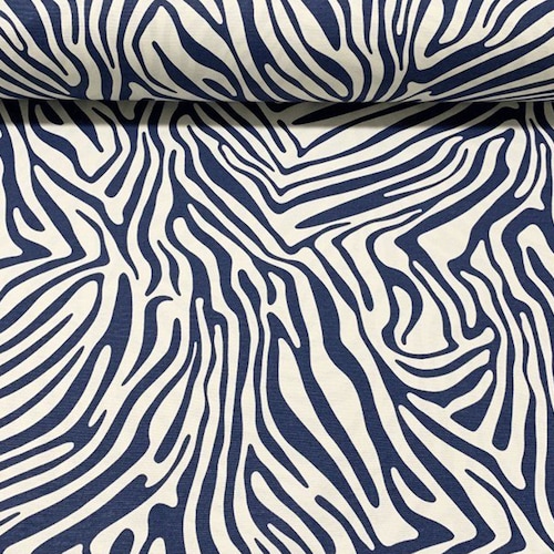 Zebra Print Fabric 100% Cotton White Blue Animal Stripes - Etsy