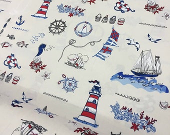 Nautical Upholstery Fabric | Etsy