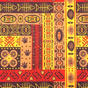 Tribal African Upholstery Fabric Ethnic Primitive Mudcloth Ankara Print ...