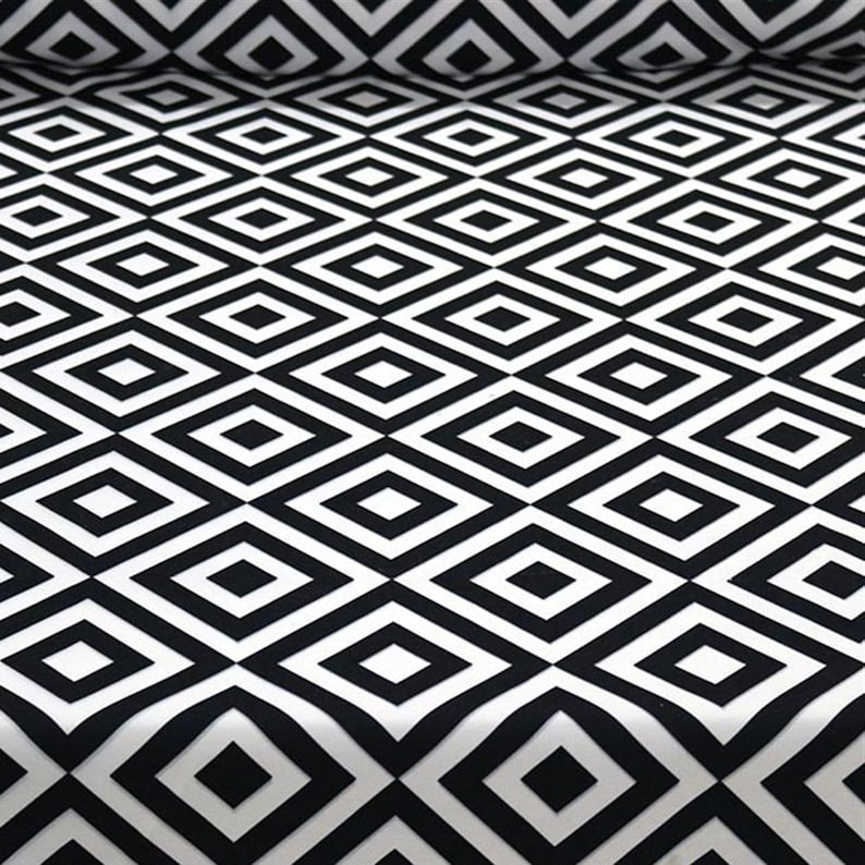 Black and White Geometric Upholstery Fabric by the Yard | Etsy