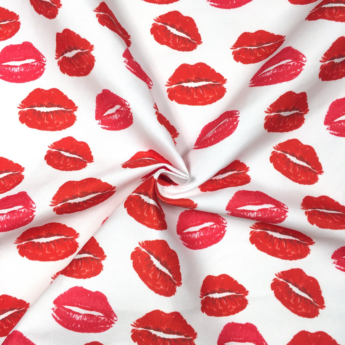 Pop Art Lipstick Kiss Fabric Retro Red Lips Print Girly Love - Etsy UK