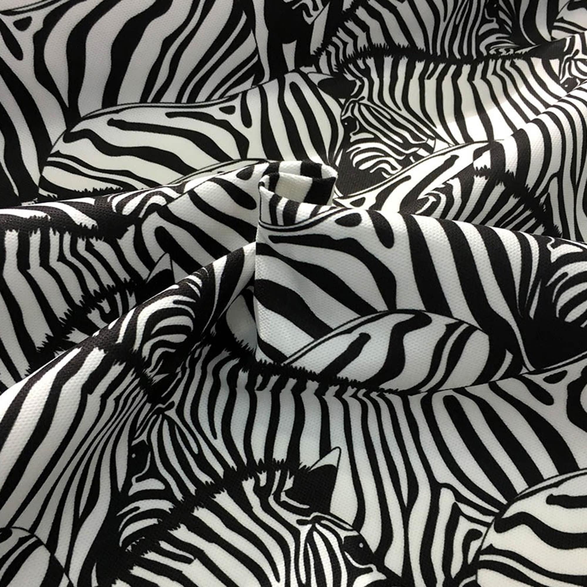 Zebra Print Fabric by the Yard Black and White Zebra Herd | Etsy
