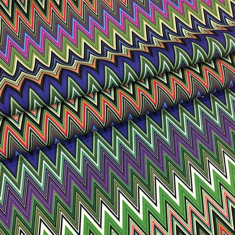 Chevron Upholstery Fabric by the Yard Colorful Bright - Etsy